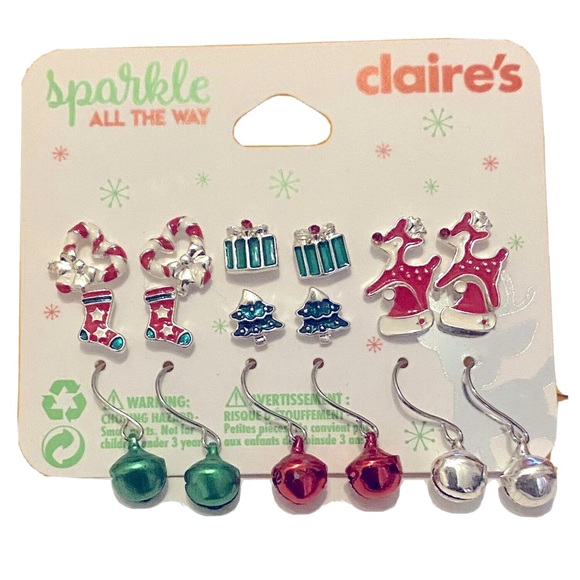 Claire's | Accessories | Set Of 8 Pair Christmas Earrings Claires ...